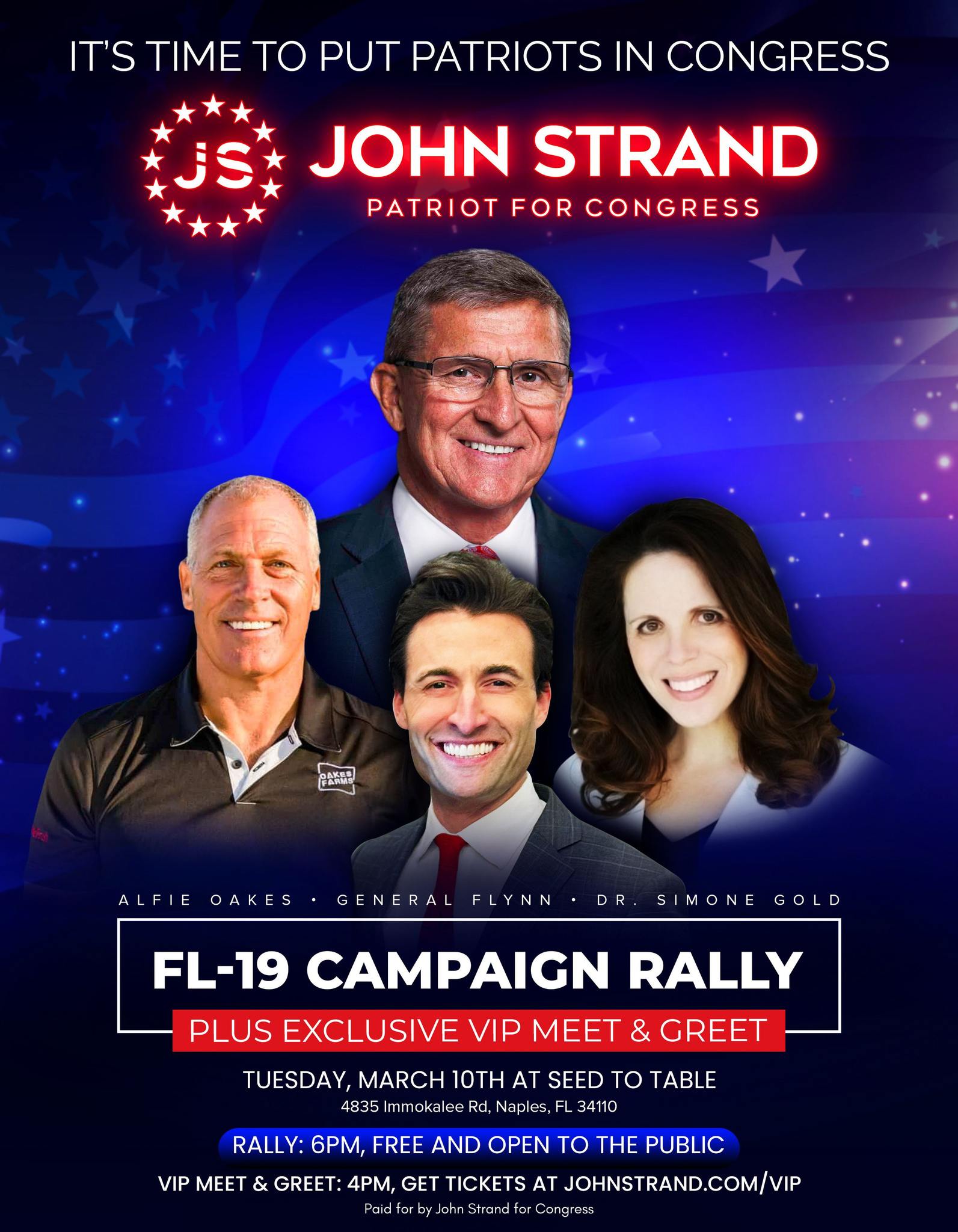 General Flynn & Alfie Oakes endorse John Strand for Congress - Campaign ...